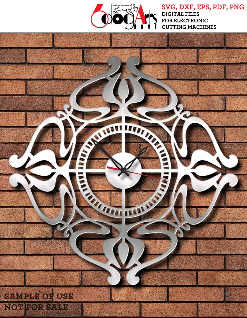 2 Wall Clock Filigree Templates Digital Cut Files Svg Dxf Pdf - Etsy