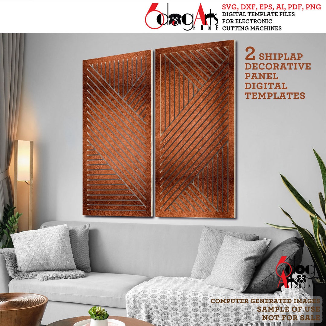 2 Layered Shiplap Wall Decor Panel Digital Templates SVG DXF Vector ...
