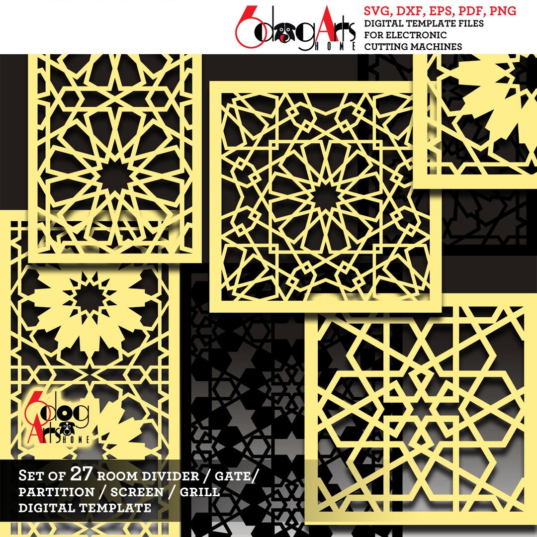 27 Arabesque Gate / Partition SVG / DXF Bundle Digital Template Files ...