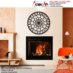 8 Viking Runes, Celtic Symbols Wall Decor Digital Templates SVG DXF ...