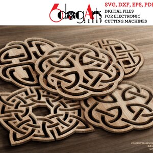 16 Celtic Coaster Grill Trivet Wall Decor Templates Vector Digital SVG ...