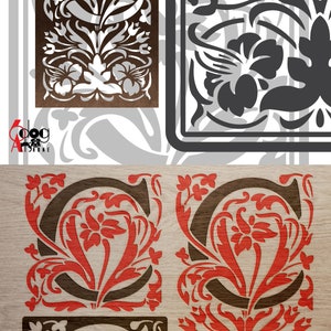 6 Monogram Letter C Templates Digital Vector Files Svg Dxf Instant ...