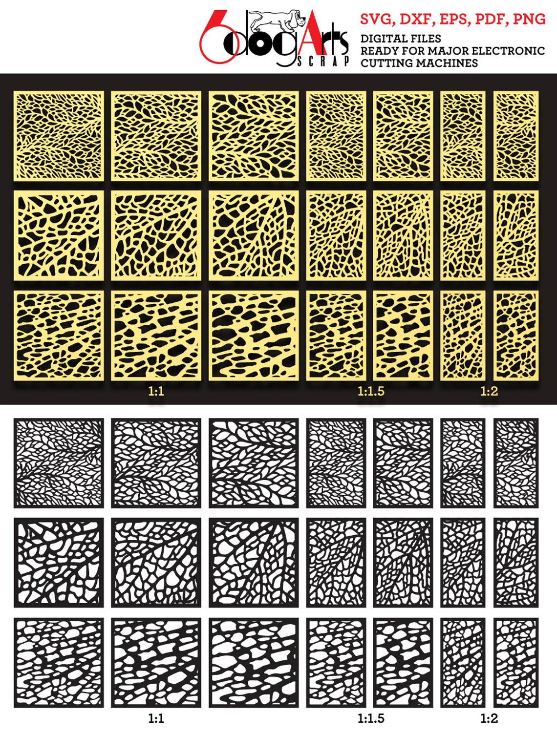 21 Skeleton Leaf Grill Gate Partition Templates Digital Vector Svg Dxf ...