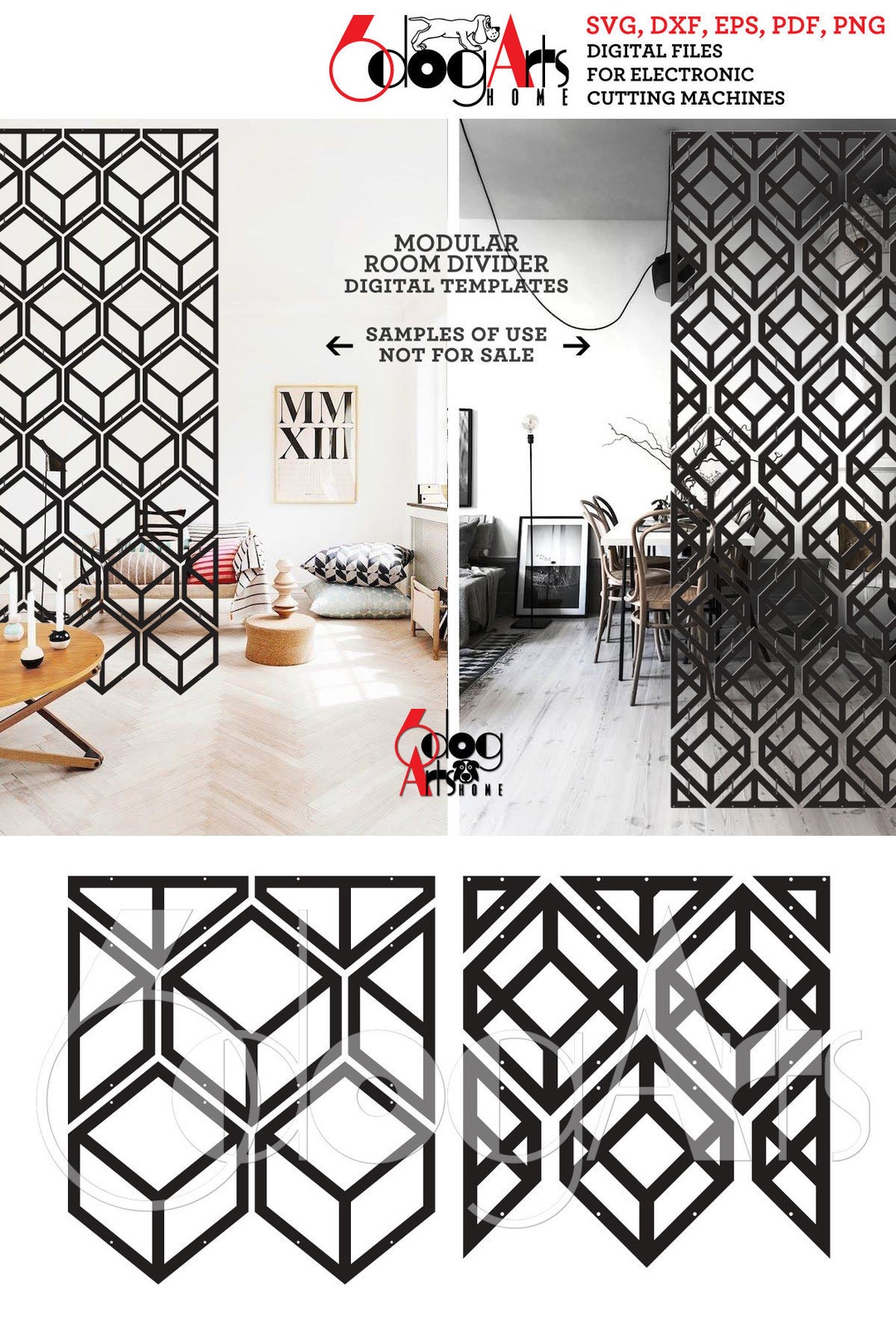 Modular Partition Panel Hanging Screen Divider Templates Digital Svg ...