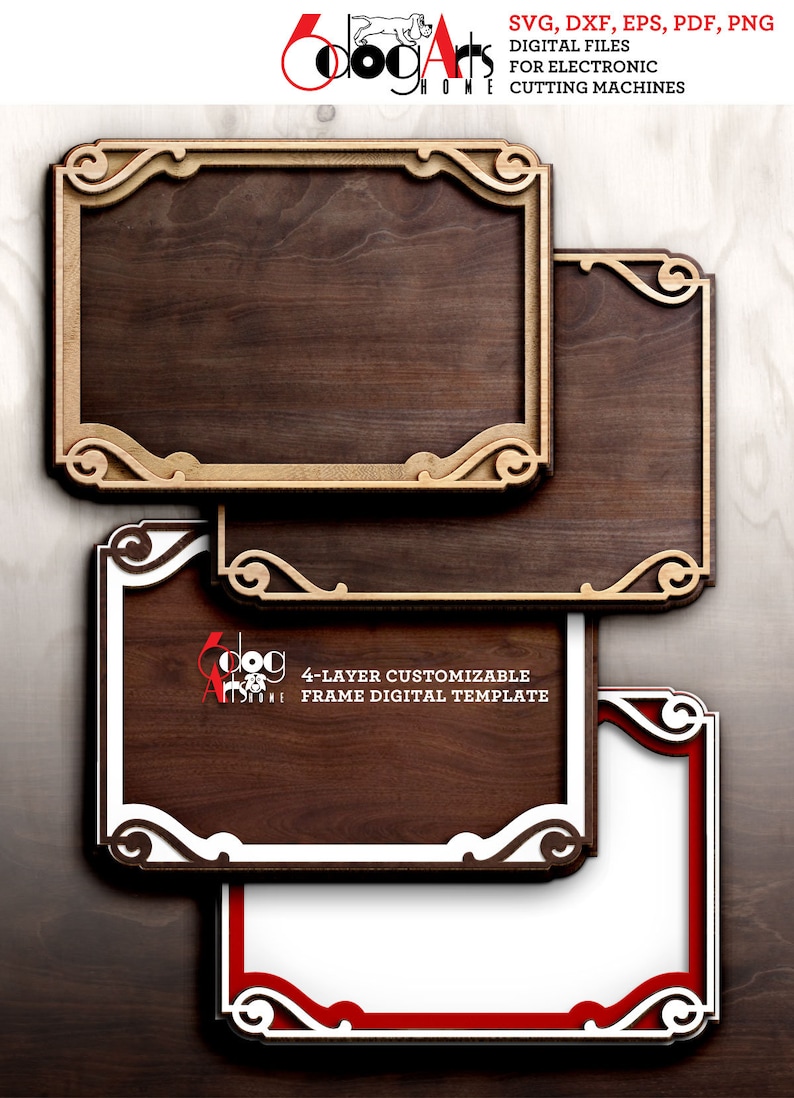 Layered Frame Template Vector Digital SVG DXF Files Wood - Etsy