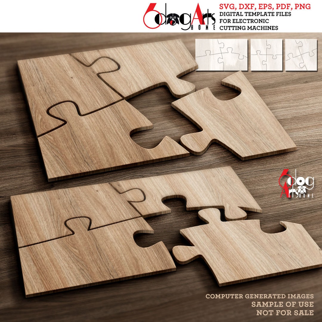 3 Puzzle Coaster Trivet Wall Decor Templates Vector Digital SVG DXF ...