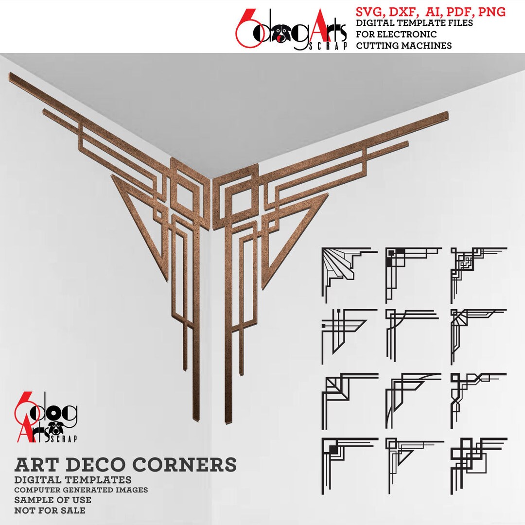 Art Deco Gatsby Corners SVG DXF Files Digital Templates Download ...