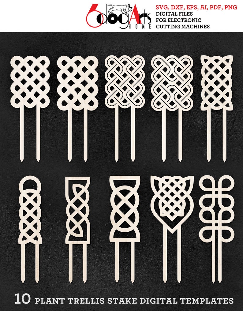 10 Celtic Knot Plant Trellis Stake Templates Vector Digital - Etsy