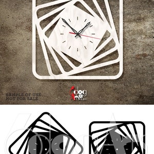 2 Minimalist Wall Clock Templates Digital Vector Files Svg Dxf Download ...