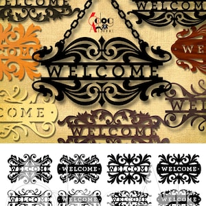 12 Welcome Door Sign Templates Digital Vector Files Svg Dxf Instant ...