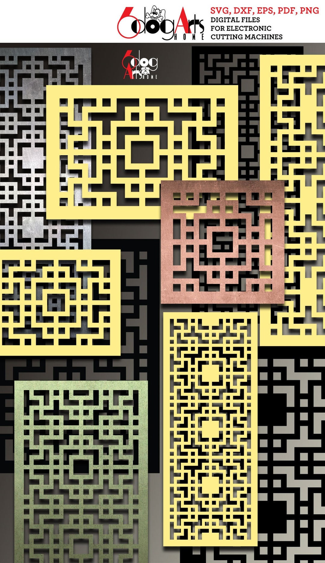 12 Oriental Pattern Grill Templates Digital Svg Dxf Files Room - Etsy