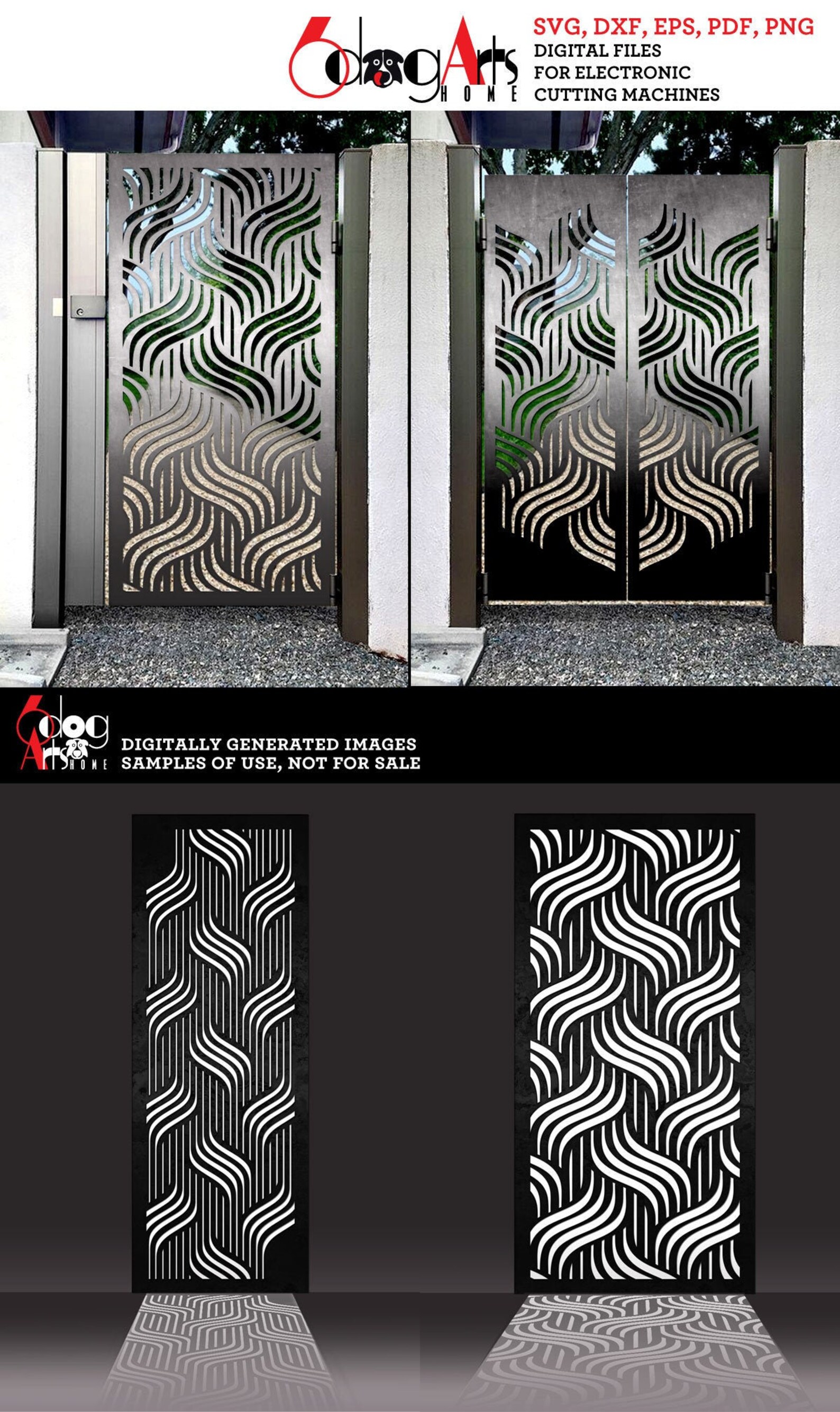 16 Wavy Gate / Partition SVG / DXF Bundle Digital Template Files ...