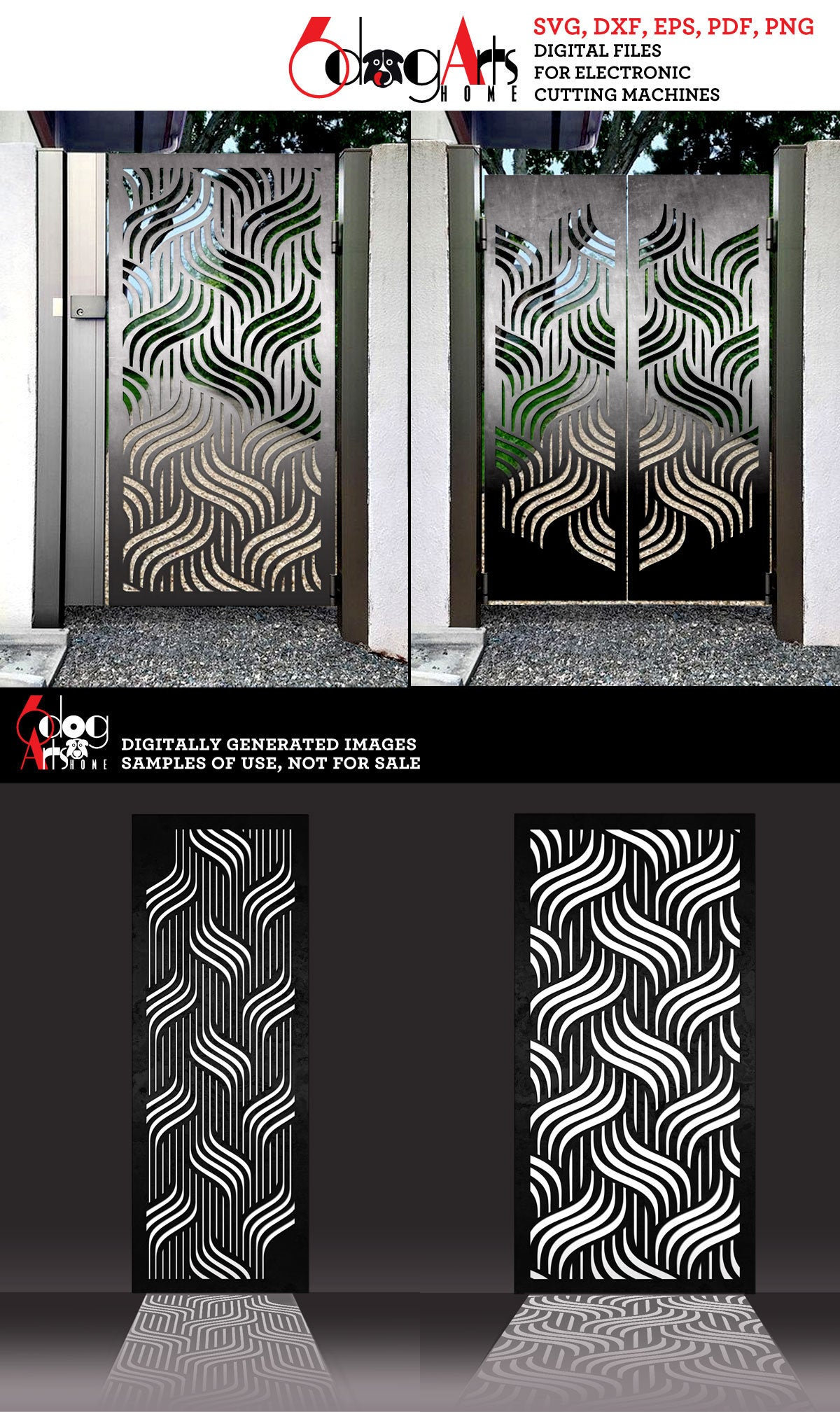 16 Wavy Gate / Partition SVG / DXF Bundle Digital Template Files ...