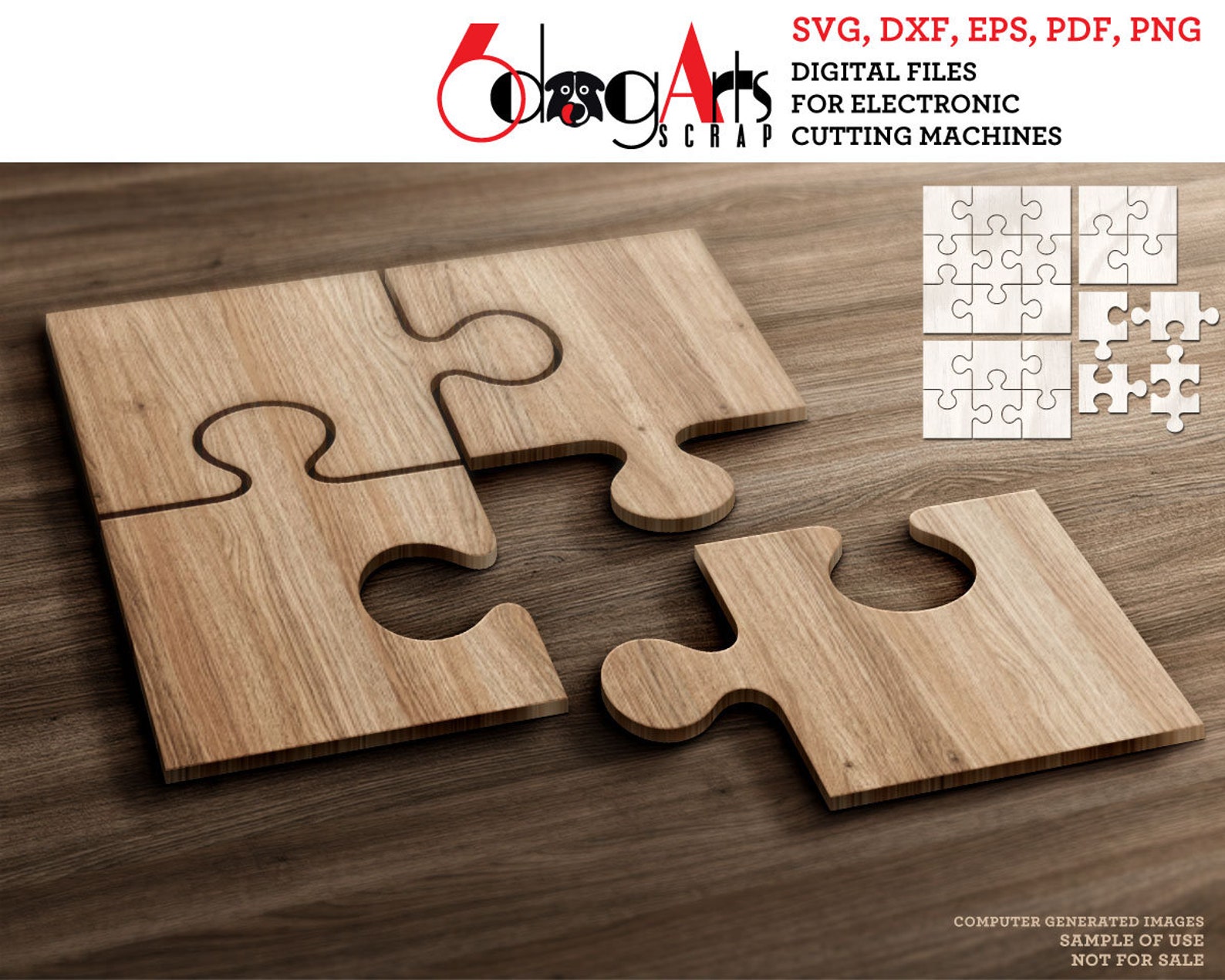 Puzzle Coaster Trivet Wall Decor Templates Vector Digital SVG DXF Files ...