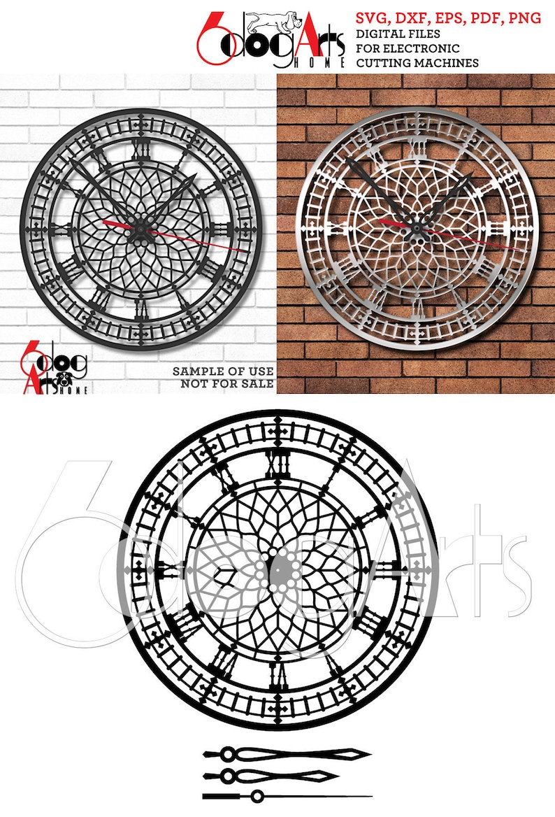 Filigree Wall Clock Template Digital Vector Files Svg Dxf - Etsy