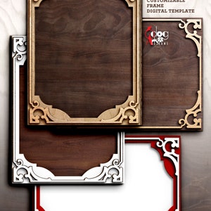 Layered Frame Template Vector Digital SVG DXF Files for Wood Cardboard ...