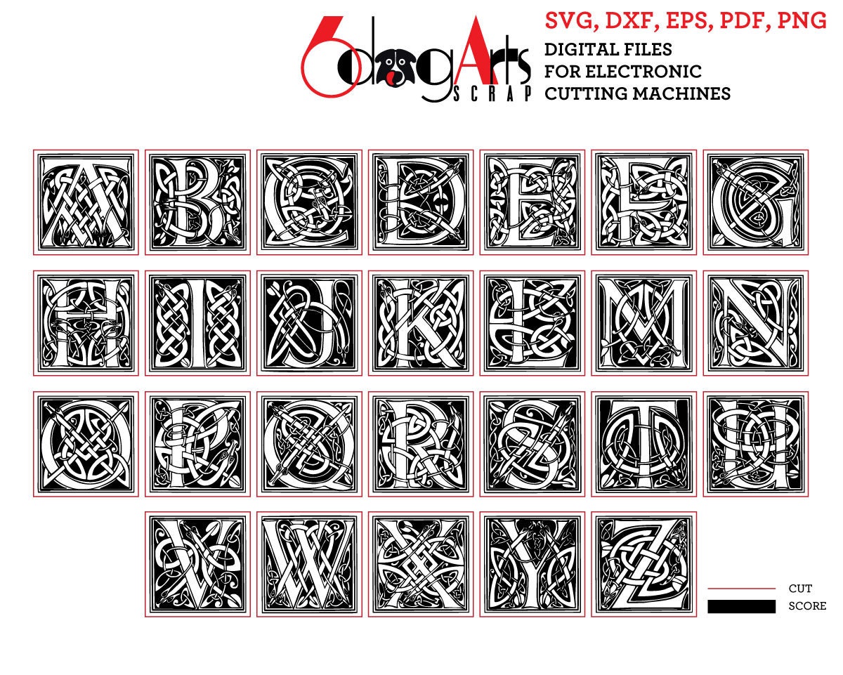 26 Letters Full Alphabet Celtic Coaster Trivet Templates - Etsy