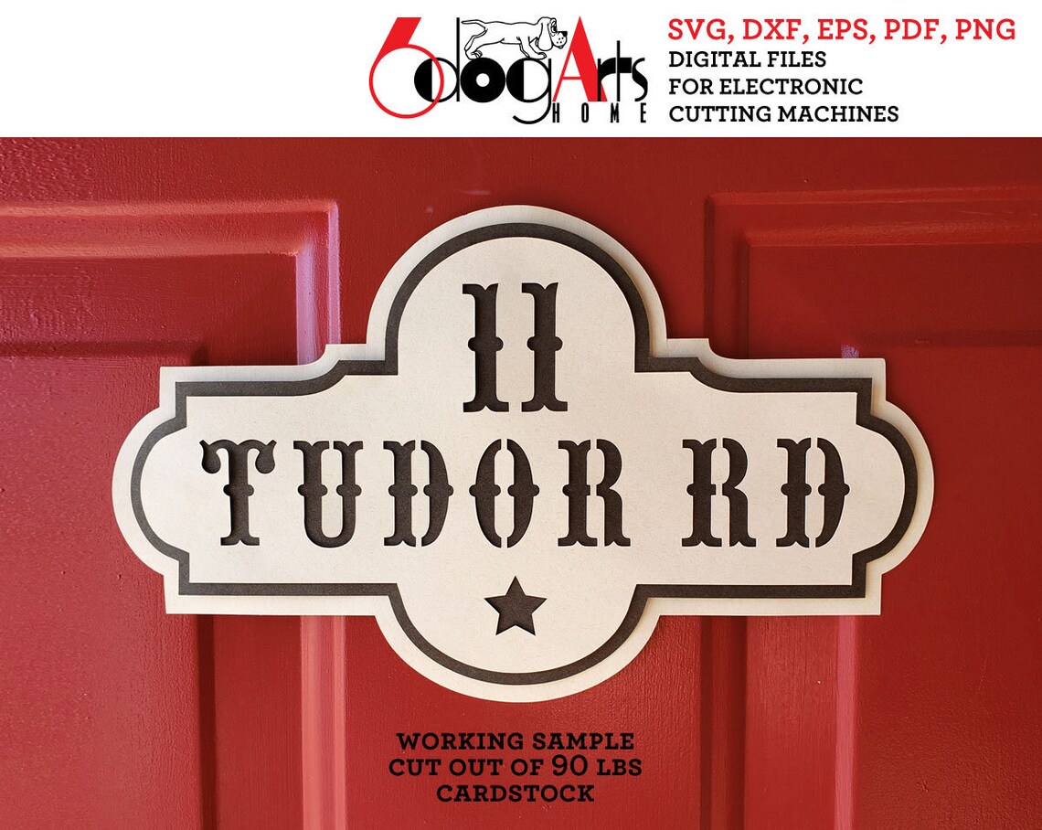 4 DIY Address Door Sign Digital Templates Svg Dxf Vector Files - Etsy