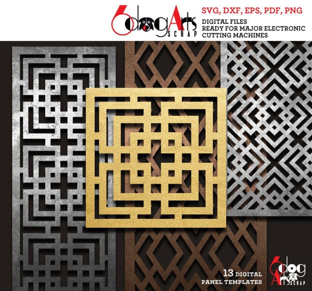 13 Geometric Pattern Grill Templates Digital Svg Dxf Files - Etsy