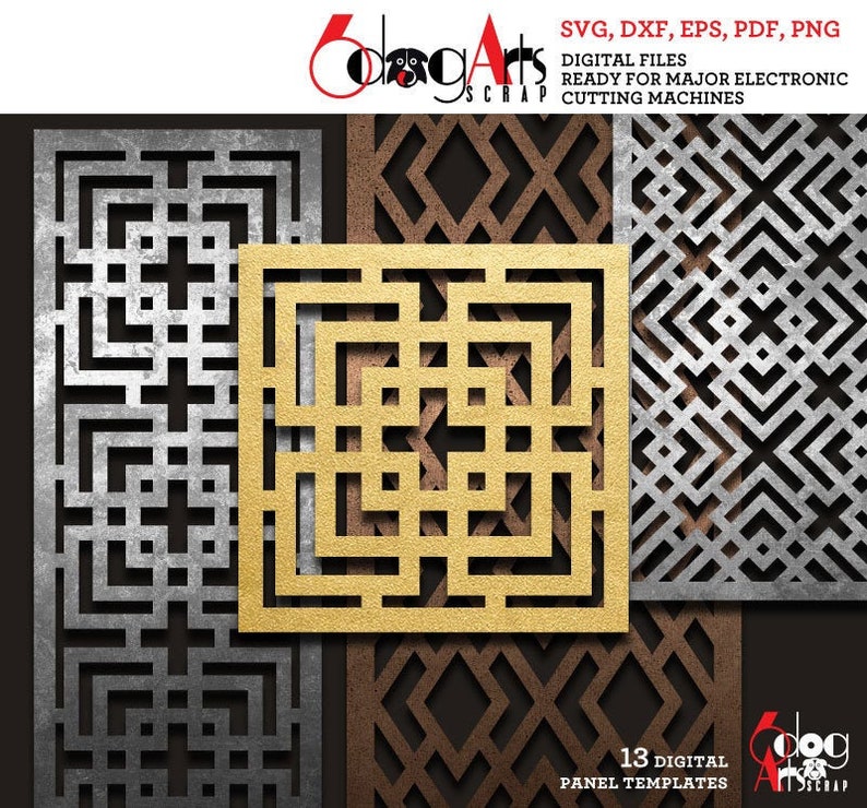 13 Geometric Pattern Grill Templates Digital Svg Dxf Files - Etsy