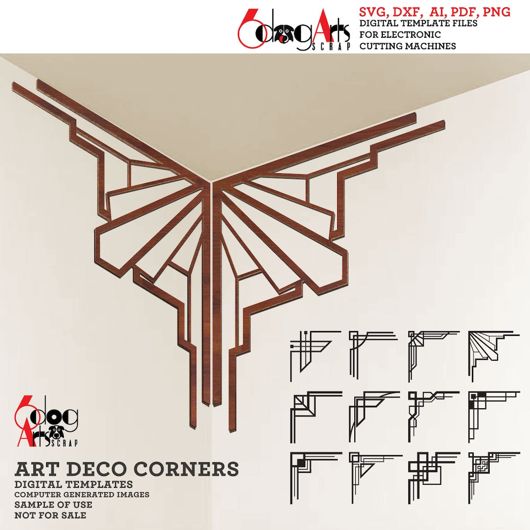 Art Deco Gatsby Corners SVG DXF Files Digital Templates Download ...