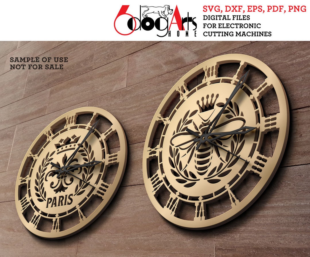 3 Heraldic Paris Wall Clock Templates Digital Vector Files Svg - Etsy