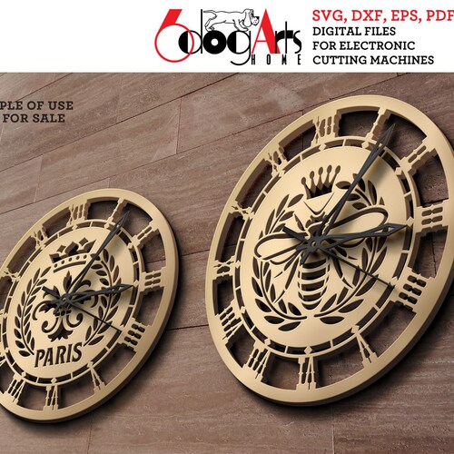 2 Minimalist Wall Clock Templates Digital Vector Files Svg Dxf - Etsy