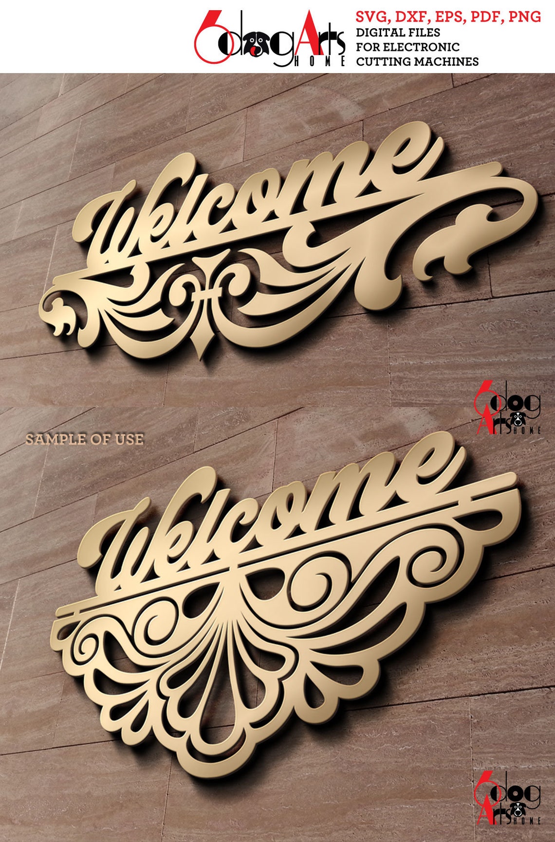 6 Welcome Door Sign Templates Digital Vector Files Svg Dxf Instant ...