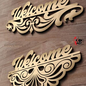 6 Welcome Door Sign Templates Digital Vector Files Svg Dxf Instant ...