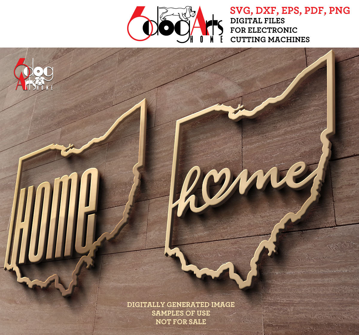 4 Ohio State Outline Home Wall Decor Layered Templates Vector Digital ...