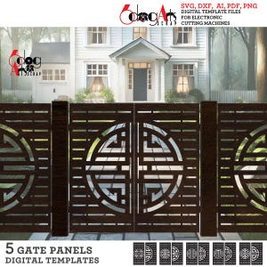 5 Gate / Partition SVG / DXF Bundle Digital Template Files for Laser ...