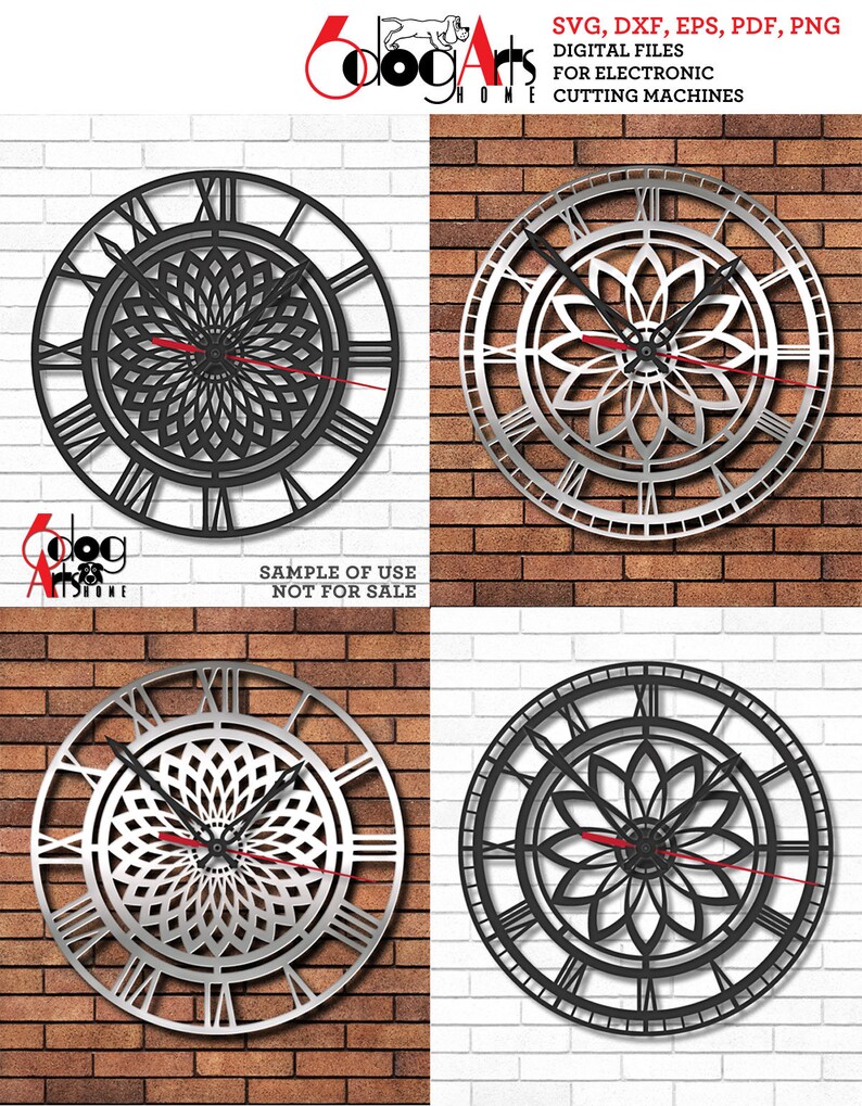 2 Filigree Wall Clock Templates Digital Vector Files Svg Dxf - Etsy