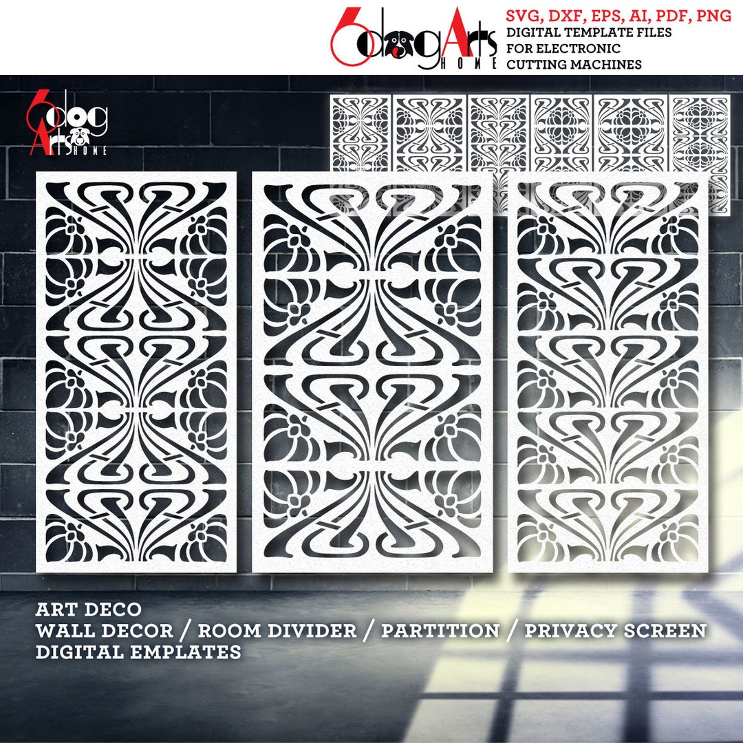 6 Art Deco Wall Decor Room Divider Partition Privacy Screen Templates ...