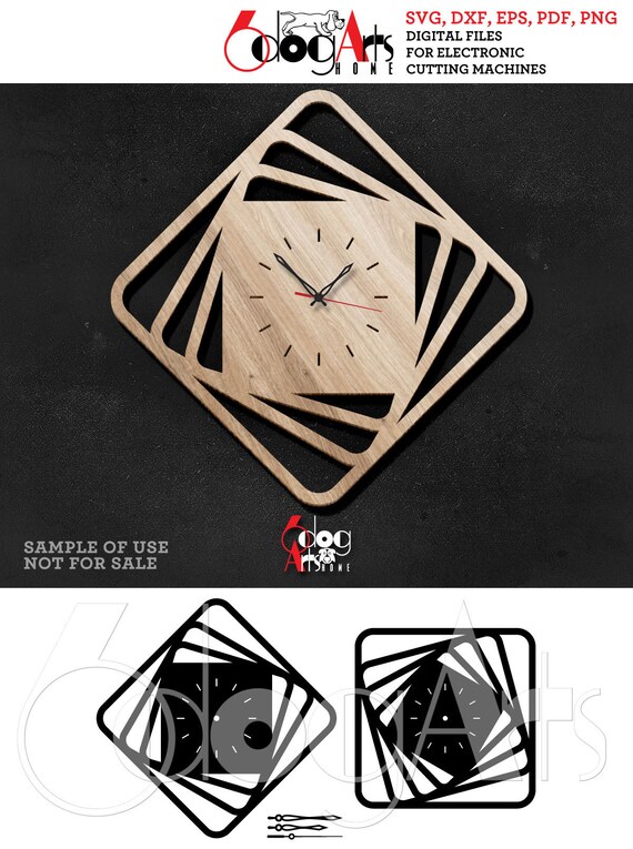 2 Minimalist Wall Clock Templates Digital Vector Files Svg Dxf - Etsy