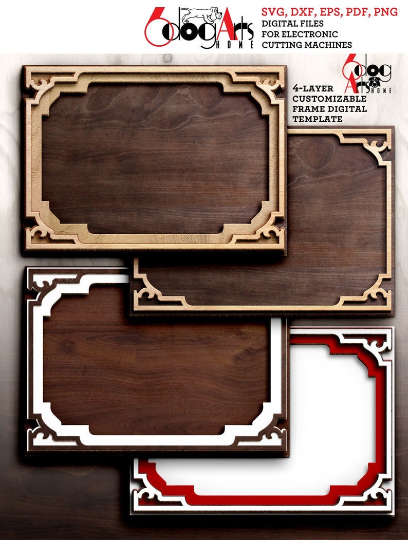 Layered Frame Template Vector Digital SVG DXF Files for Wood - Etsy