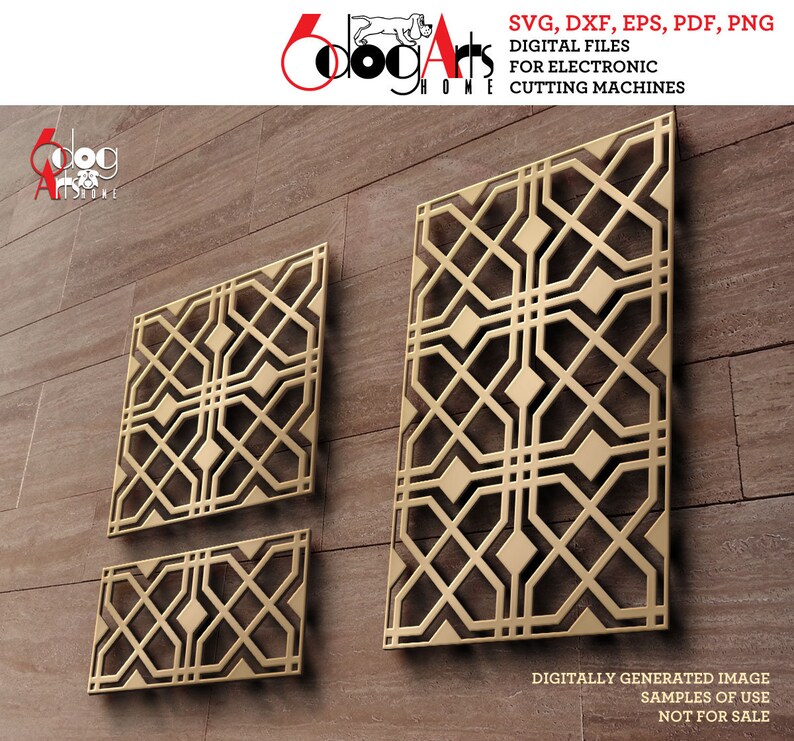 5 Moroccan Furniture Inlay Panel Svg Dxf Digital Templates Glowforge ...
