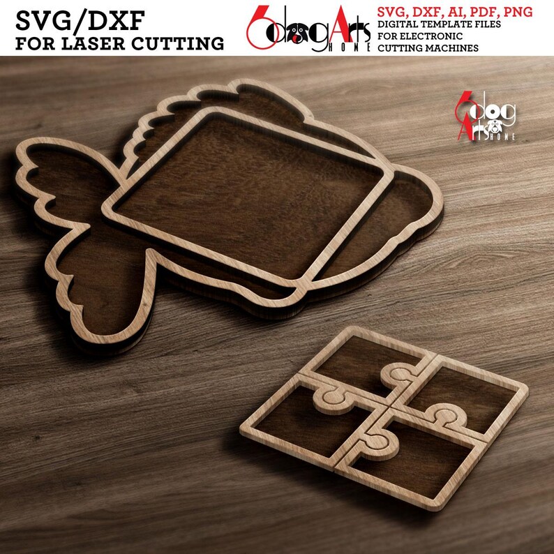 Fish Puzzle Tray SVG DXF Templates Bundle Digital Files Download for ...