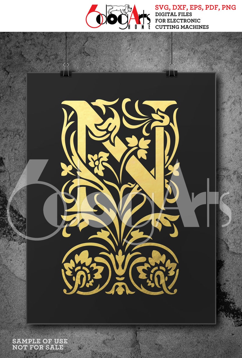 6 Monogram Letter N Templates Digital Vector Files Svg Dxf - Etsy
