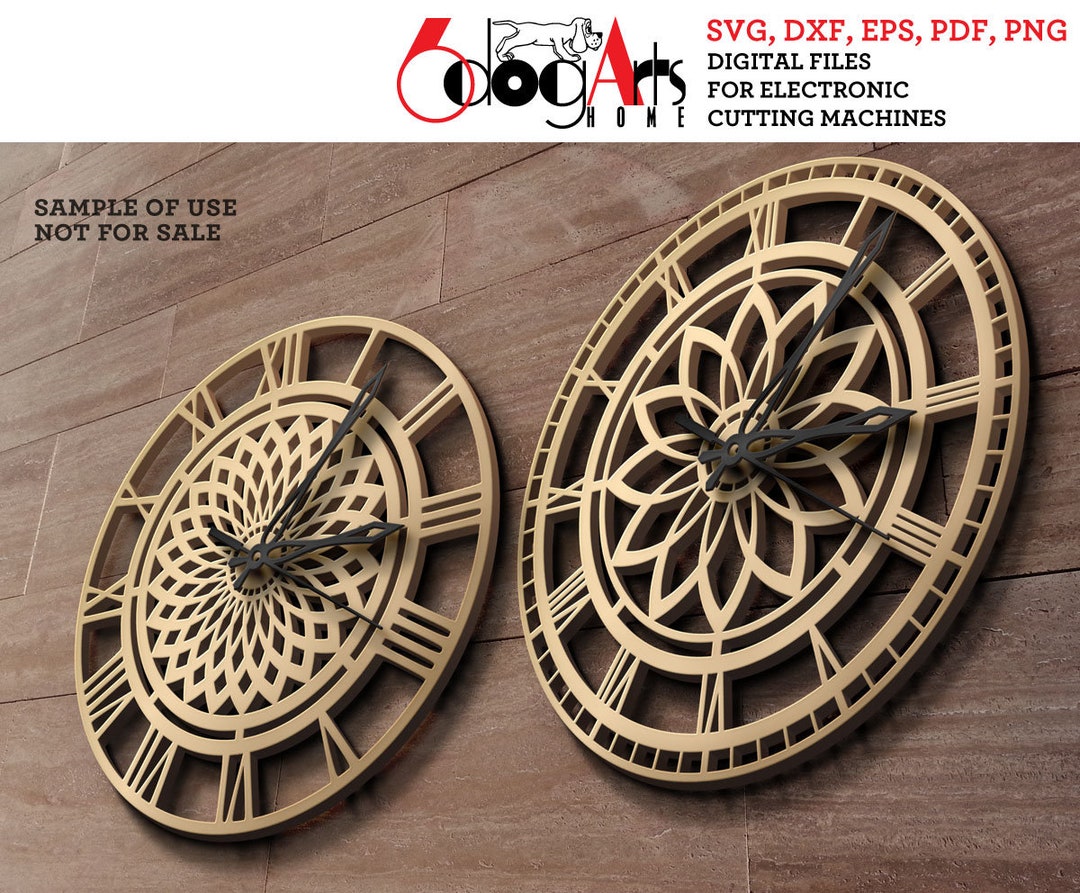 2 Filigree Wall Clock Templates Digital Vector Files Svg Dxf - Etsy