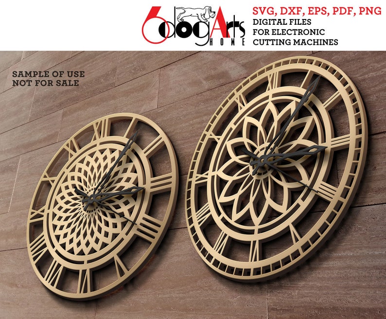 2 Filigree Wall Clock Templates Digital Vector Files Svg Dxf - Etsy