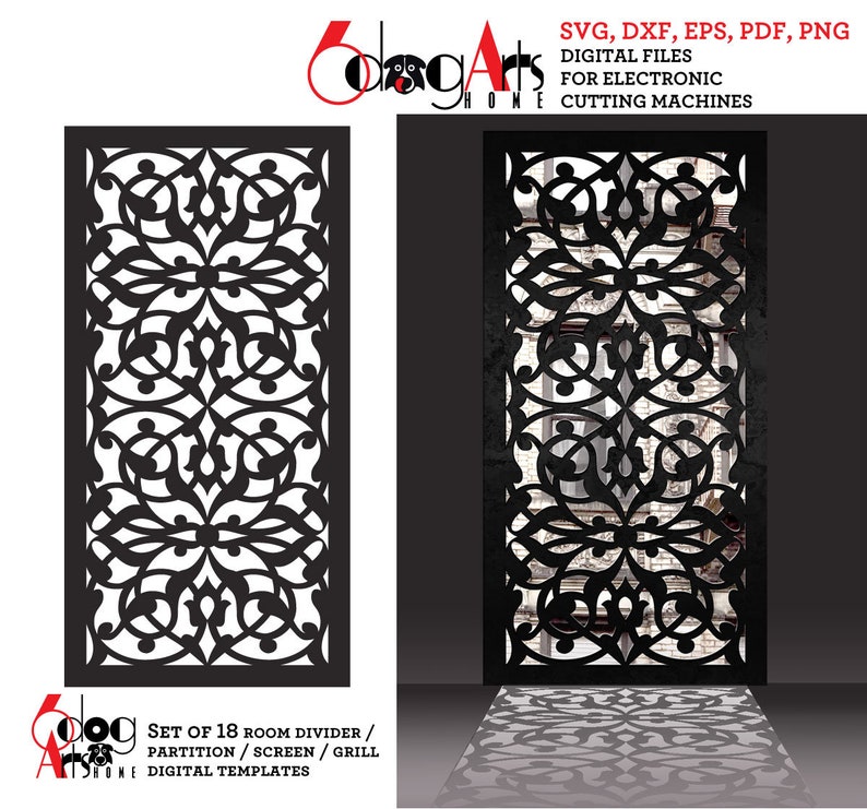 18 Victorian Grill Gate Screen Partition Templates Digital Svg Dxf ...