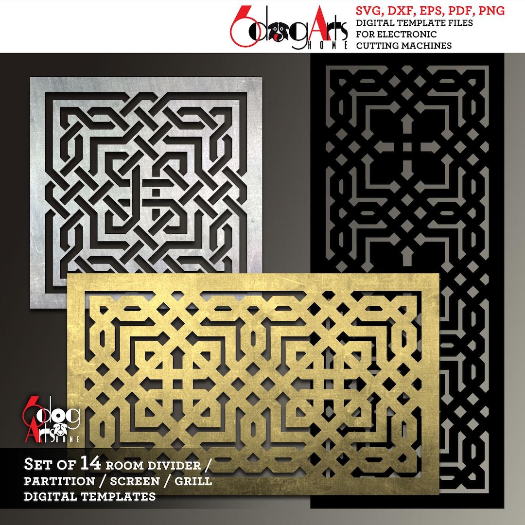 14 Alhambra Arabesque Gate / Partition SVG / DXF Bundle Digital ...