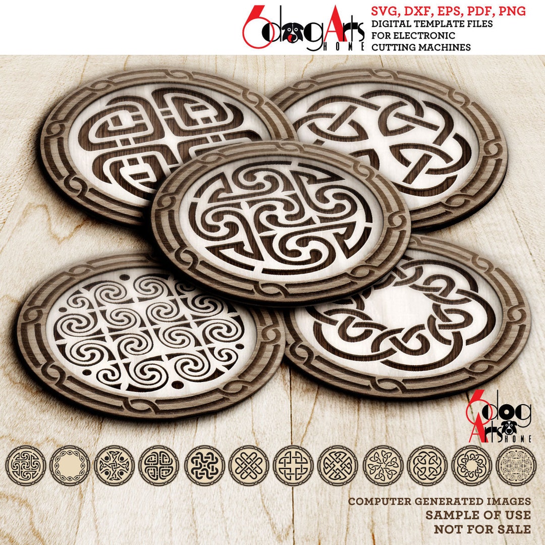 3-layer Celtic Knot Coaster (set of 12) Templates Vector Digital SVG ...