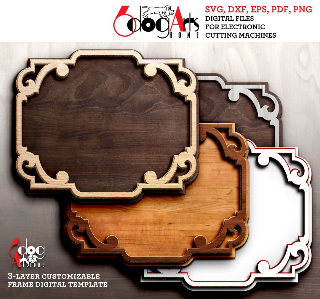 Layered Frame Template Vector Digital SVG DXF Files for Wood - Etsy