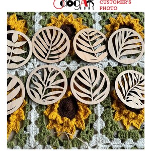 20 Round Foliage Coaster Trivet Wall Decor Templates Vector Digital SVG ...