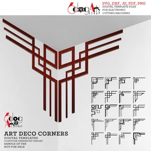 Art Deco Gatsby Corners SVG DXF Files Digital Templates Download ...