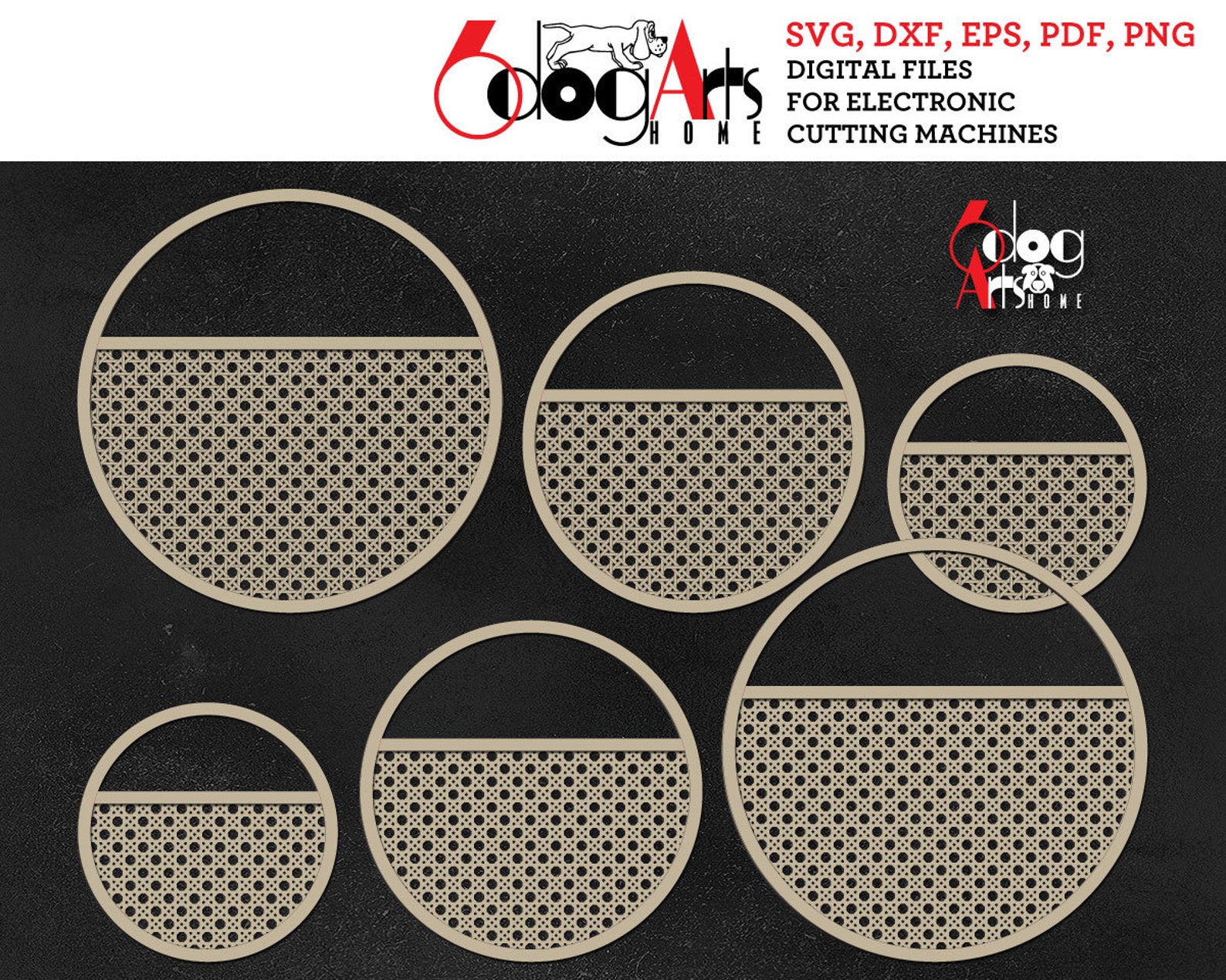 3 Rattan Weaving Pattern Layered Backing Templates Digital SVG DXF ...