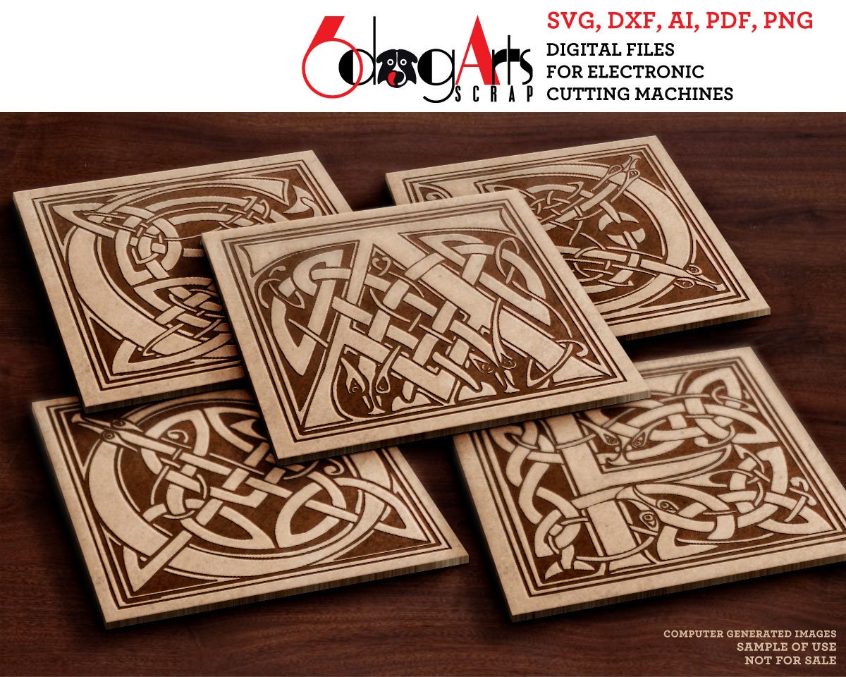 26 Letters Full Alphabet Celtic Coaster Trivet Templates Vector Digital ...