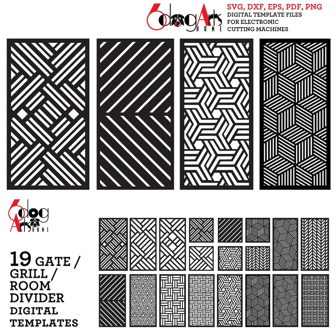 19 Gate / Partition SVG / DXF Bundle Digital Template Files for Laser ...