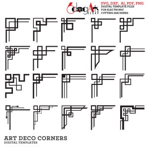 Art Deco Gatsby Corners SVG DXF Files Digital Templates Download ...